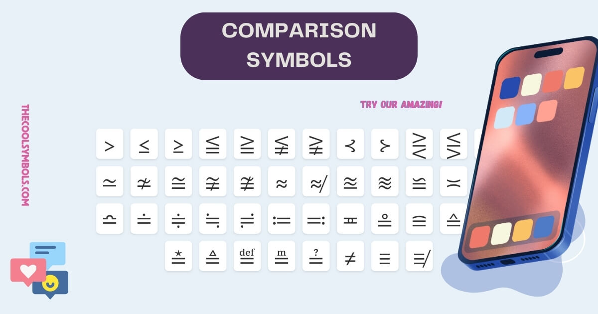 Comparison Symbols | Copy and Paste Comparison Symbols